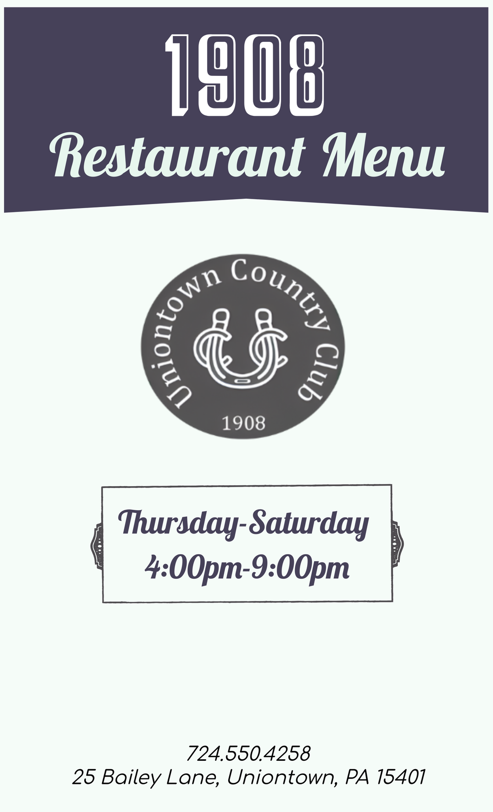 Menu 1 — Uniontown Country Club