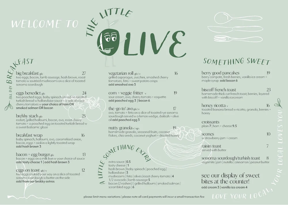 menu — The Little Olive