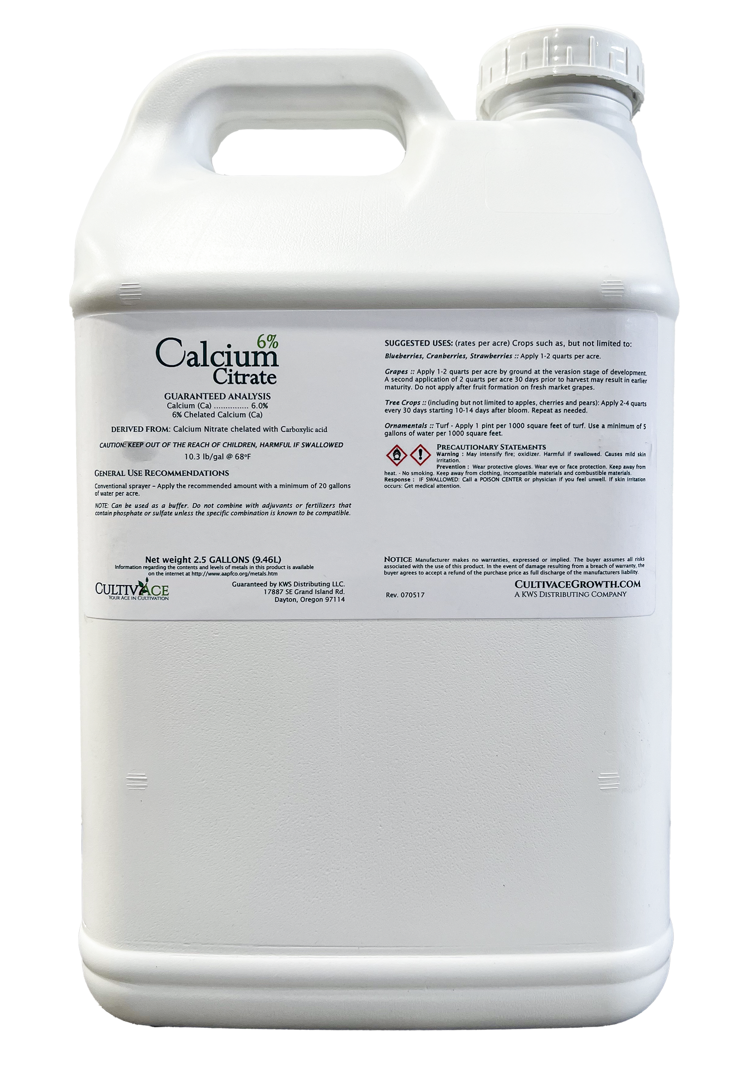 6% Calcium Citrate Foliar Calcium Spray | CultivAce Products