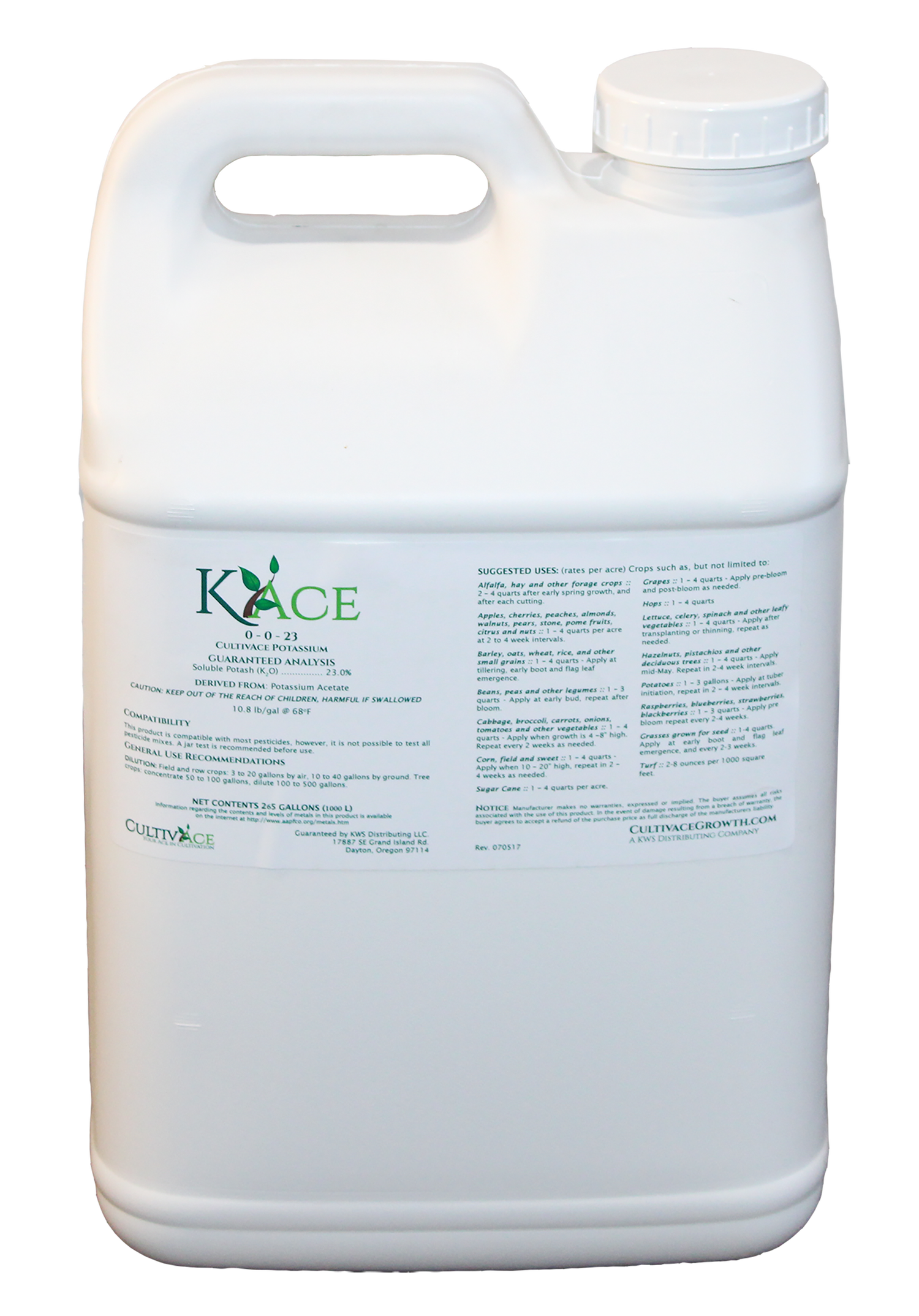 KAce 23% Potassium Acetate Liquid Fertilizer | CultivAce Products