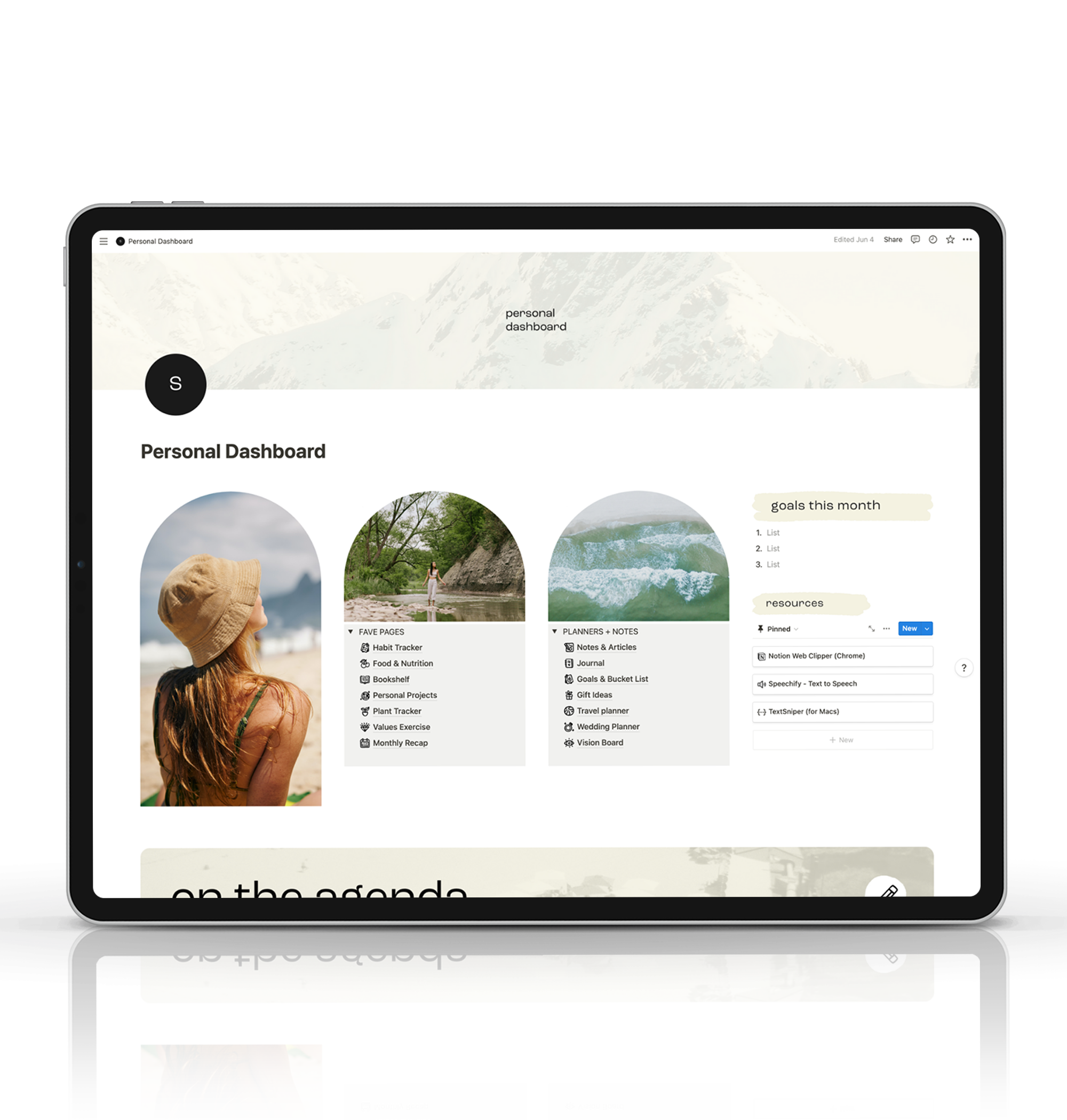 Notion Personal Dashboard Template — Sian Richardson