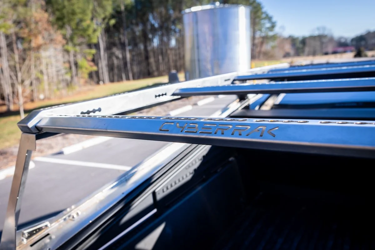 Cybertruck Roof Racks and Bed Enclosure Cap + Toolboxes and more