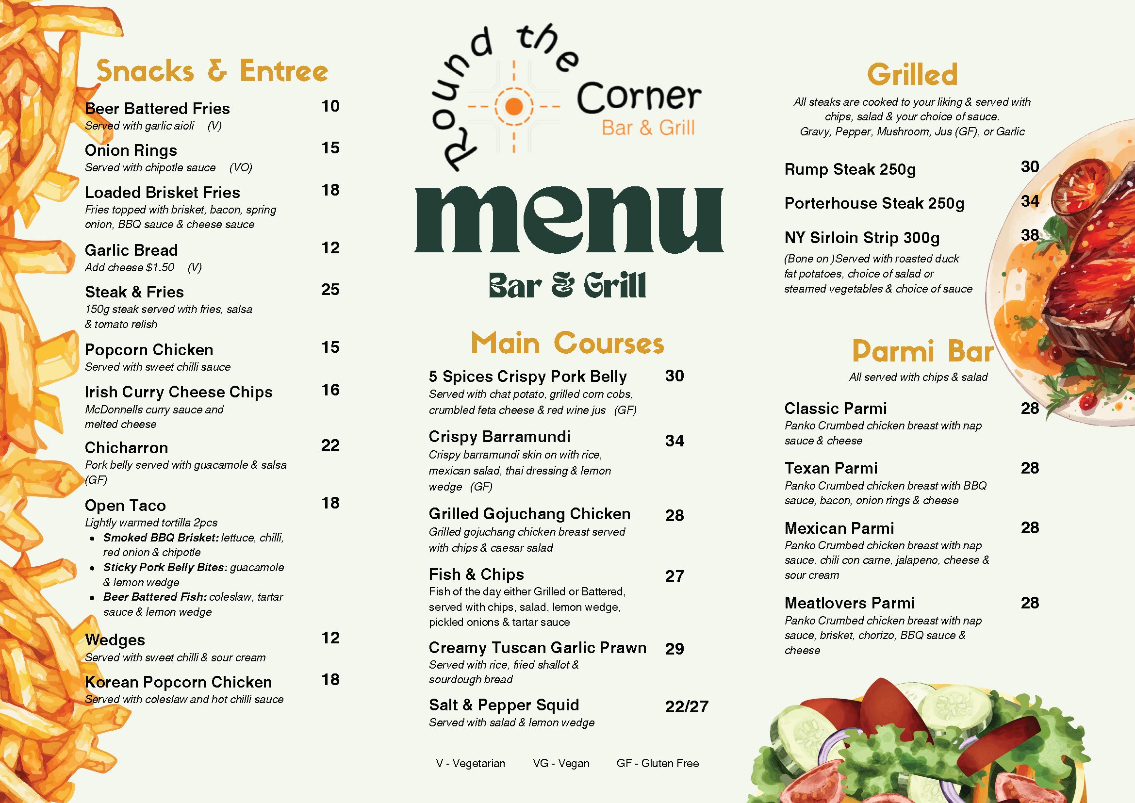 Menu — Round the Corner Bar & Grill