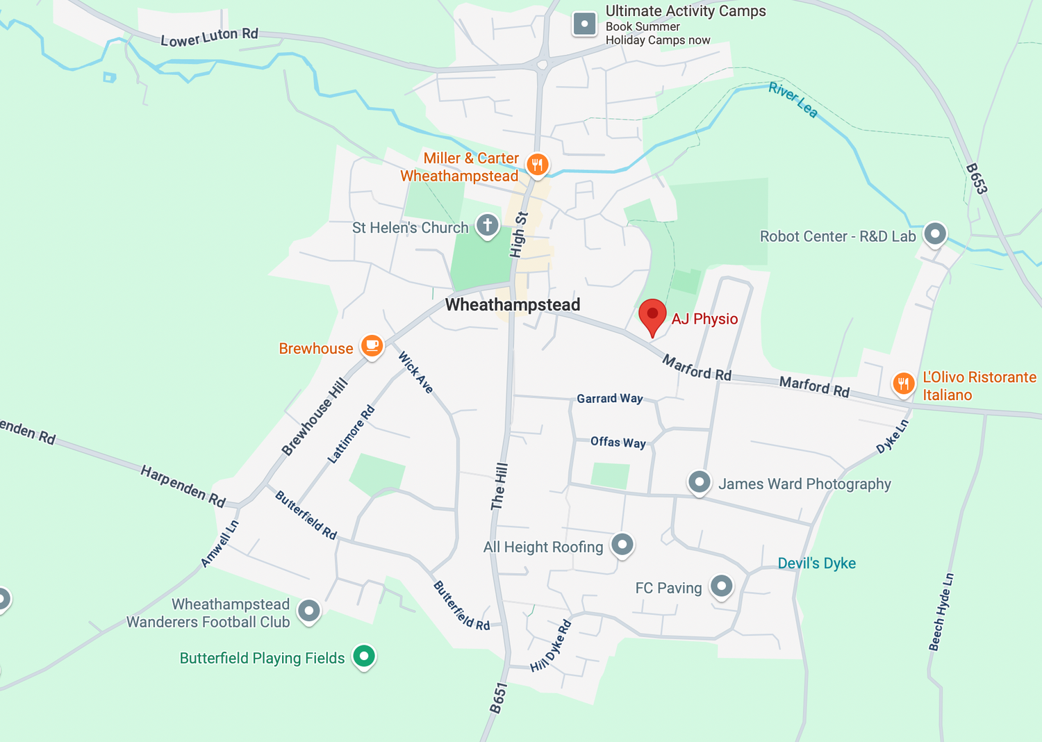 All Locations in Hertfordshire — AJ Physio