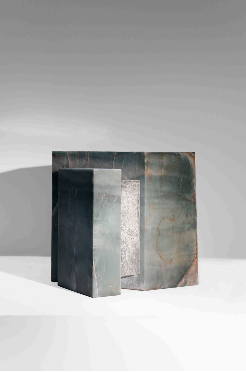 Talara Side Table – Imperial Jade & Bronze — GALERISTA