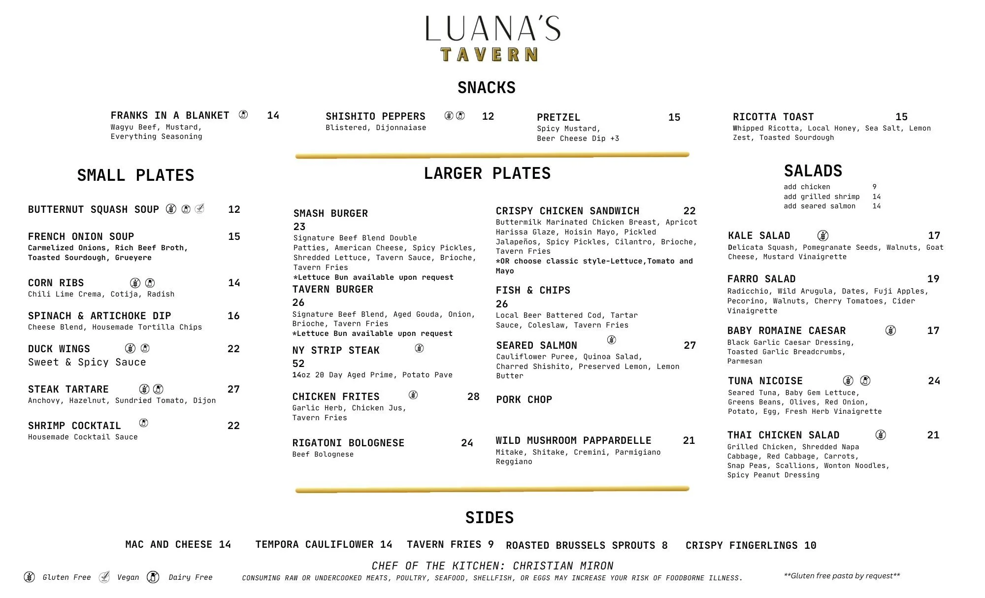 Dinner — Luana's Tavern