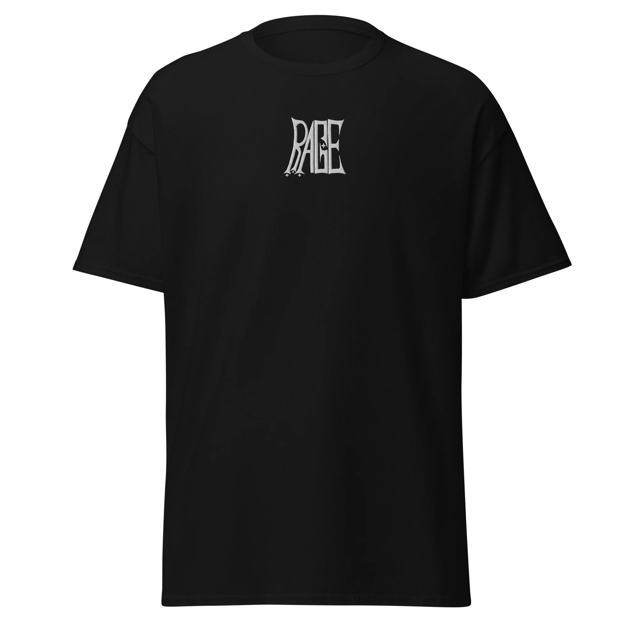 Rage Logo Embroidered Tee (W/B) — 𝕽𝖆𝖌𝖊 𝕭𝖗𝖆𝖓𝖉 𝕮𝖑𝖔𝖙𝖍𝖎𝖓𝖌