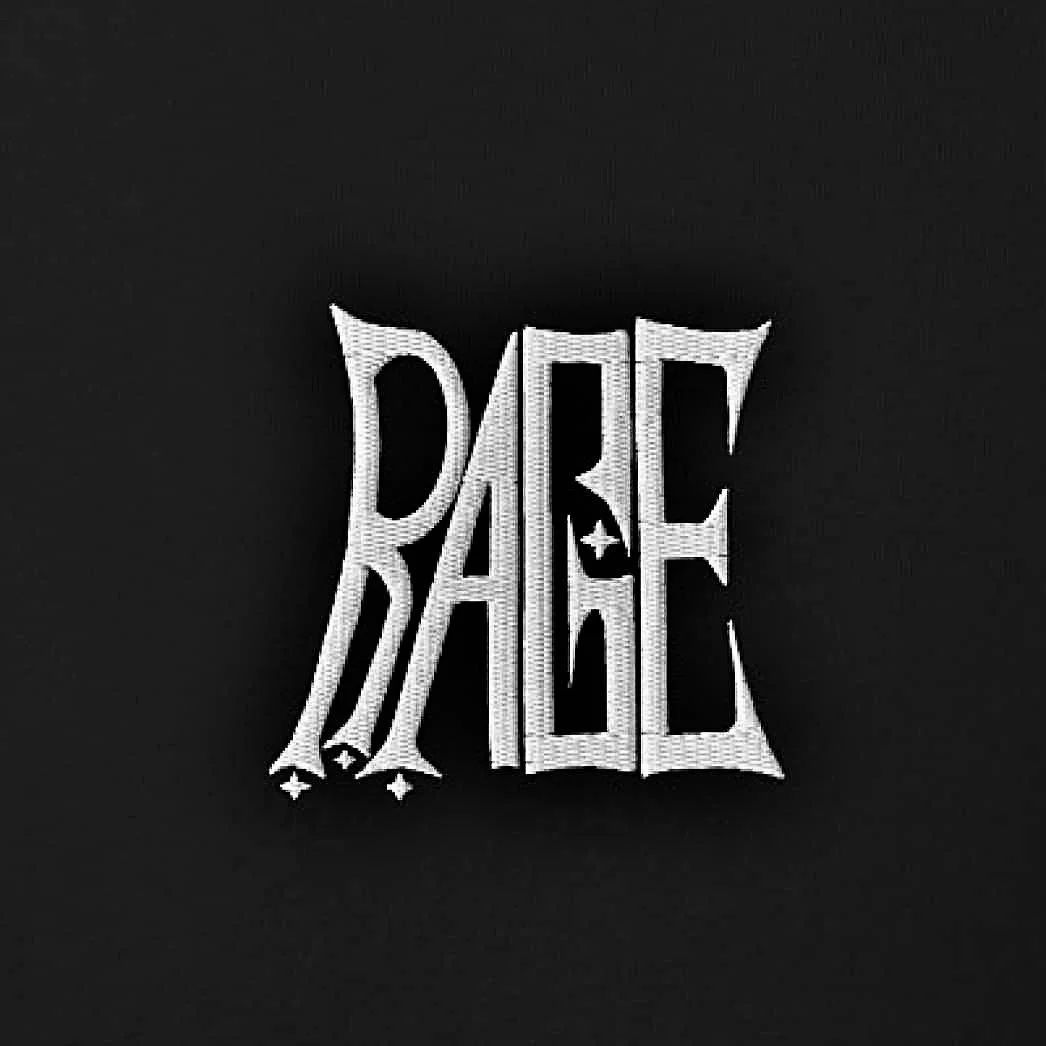 Rage Logo Embroidered Tee (W/B) — 𝕽𝖆𝖌𝖊 𝕭𝖗𝖆𝖓𝖉 𝕮𝖑𝖔𝖙𝖍𝖎𝖓𝖌