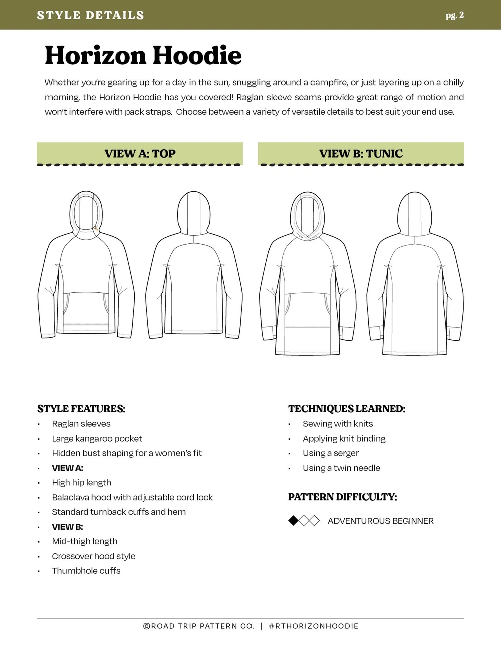 Sewing Patterns for the Outdoor Enthusiast — Road Trip Pattern Co.