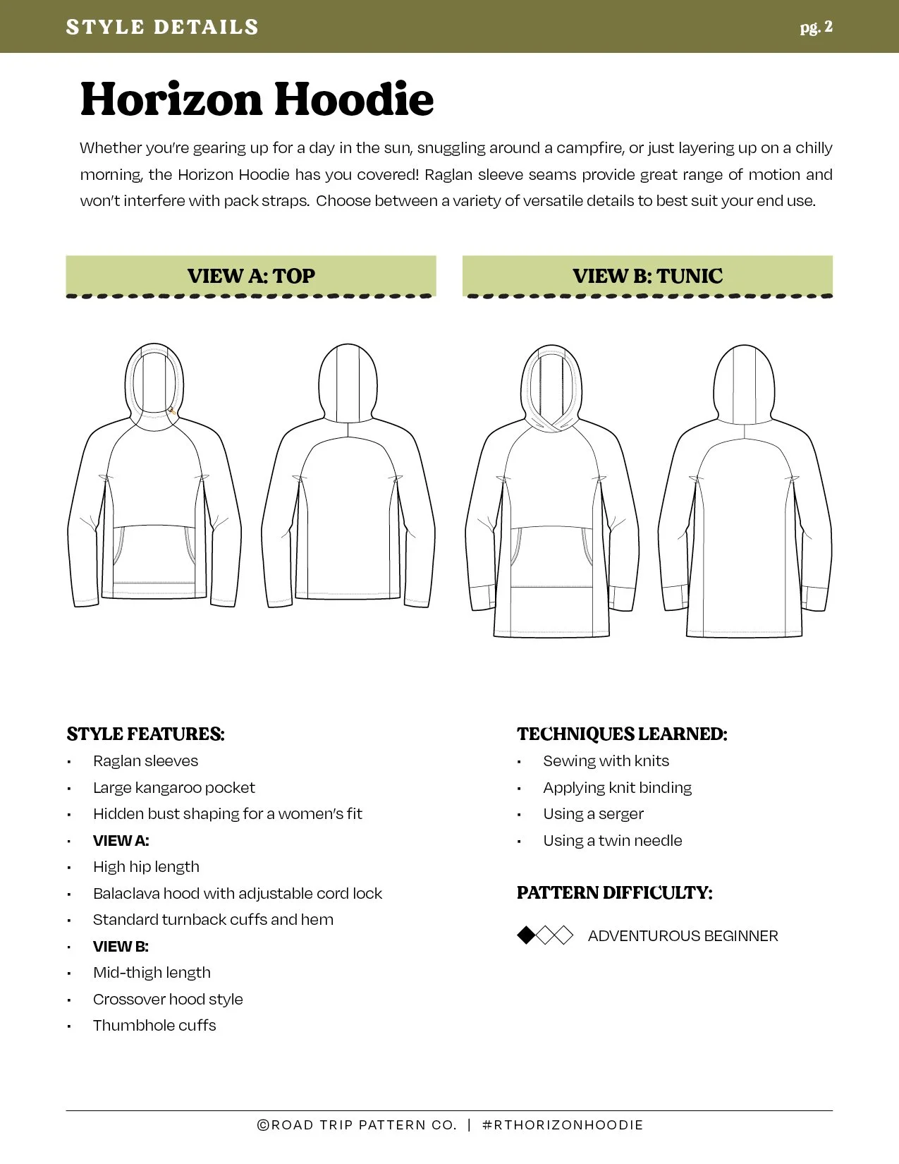 Sewing Patterns for the Outdoor Enthusiast — Road Trip Pattern Co.