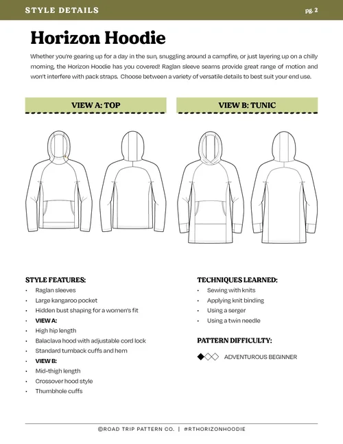 Sewing Patterns for the Outdoor Enthusiast — Road Trip Pattern Co.