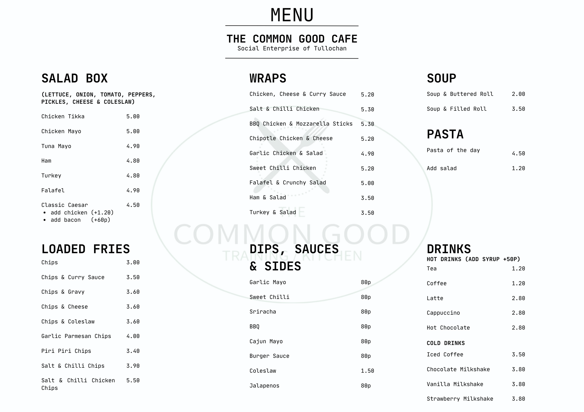 The Common Good Cafe - Tullochan - West Dumbartonshire Takeaway ...