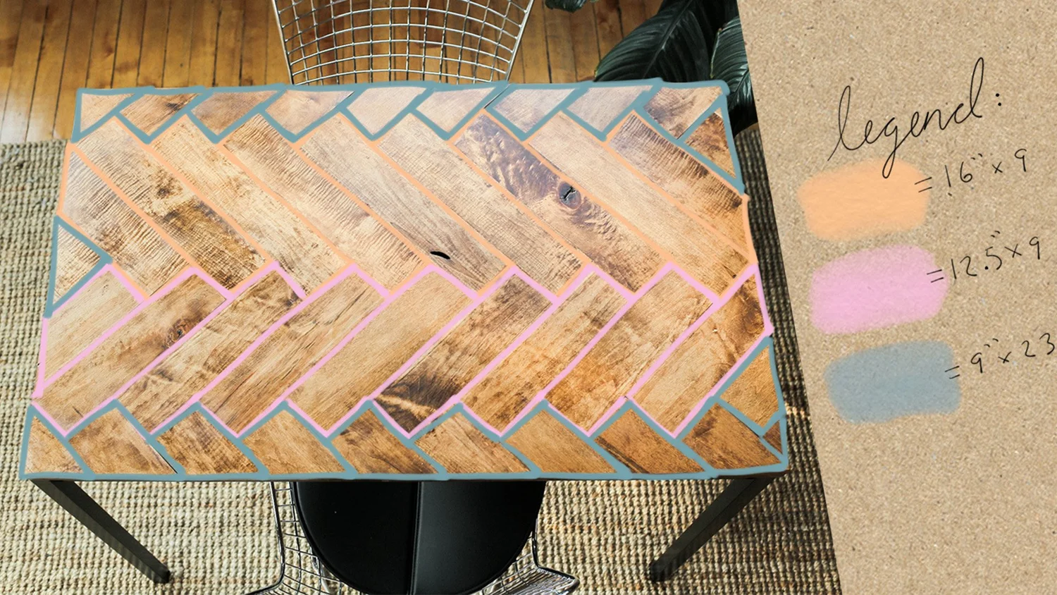 DIY HERRINGBONE TABLE — The Sorry Girls
