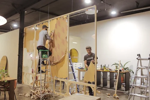 We Built a DIY Wall Divider for Our Studio Makeover - Loft Vibes — The ...