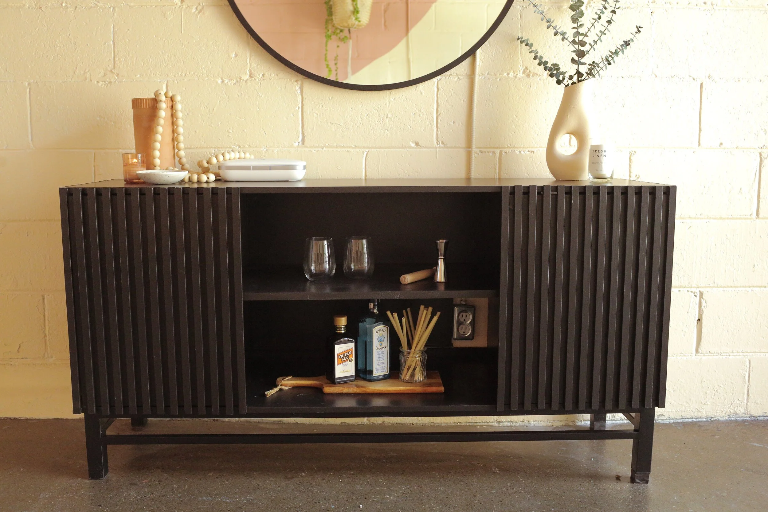 DIY Modern Slatted Wood Sideboard Upcycle — The Sorry Girls