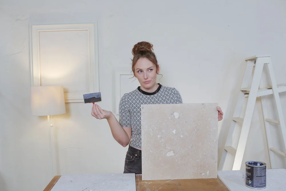 DIY Faux Travertine Block Side Table — The Sorry Girls