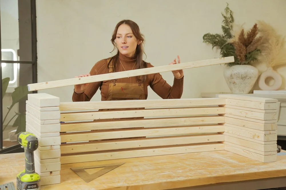How To Build Slatted Bench: A Beginner Woodworking Project — The Sorry ...