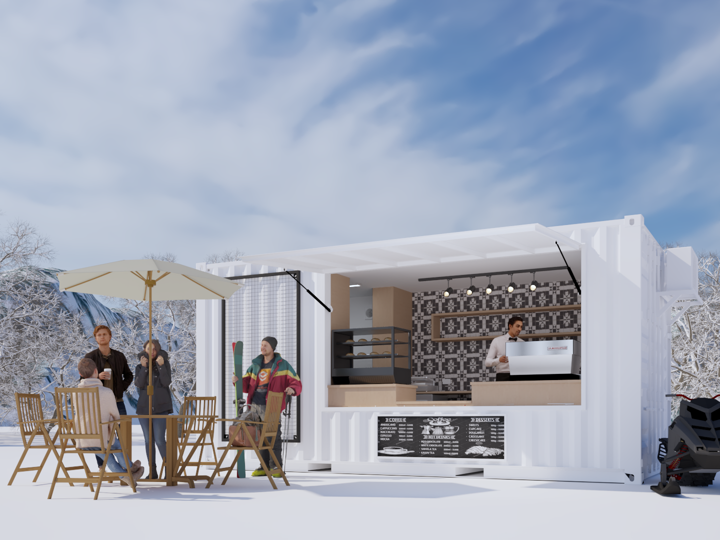 Shipping Container Cafe | Cafe Kiosk | Container Coffee Shop