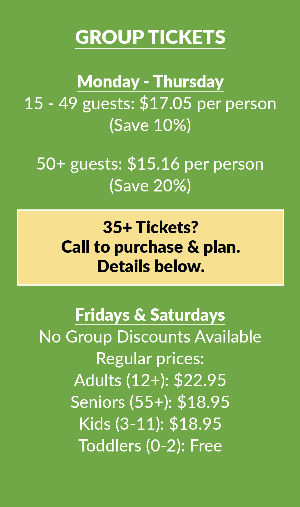 Group Tickets & Private Areas — Cross E Ranch