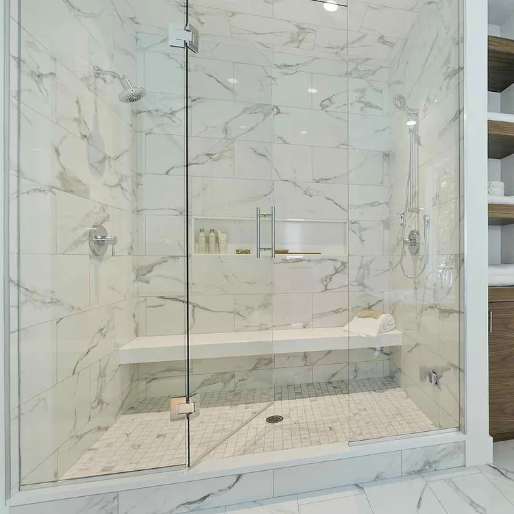 Stylish Ideas for Walk-In Shower Seats & Built-in Benches