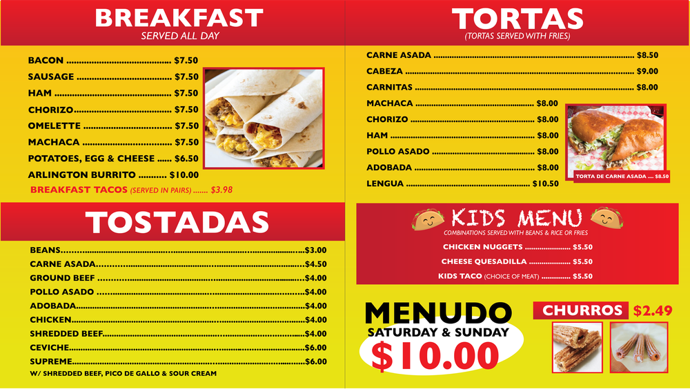 MENU — Gilbertos Taco Shop