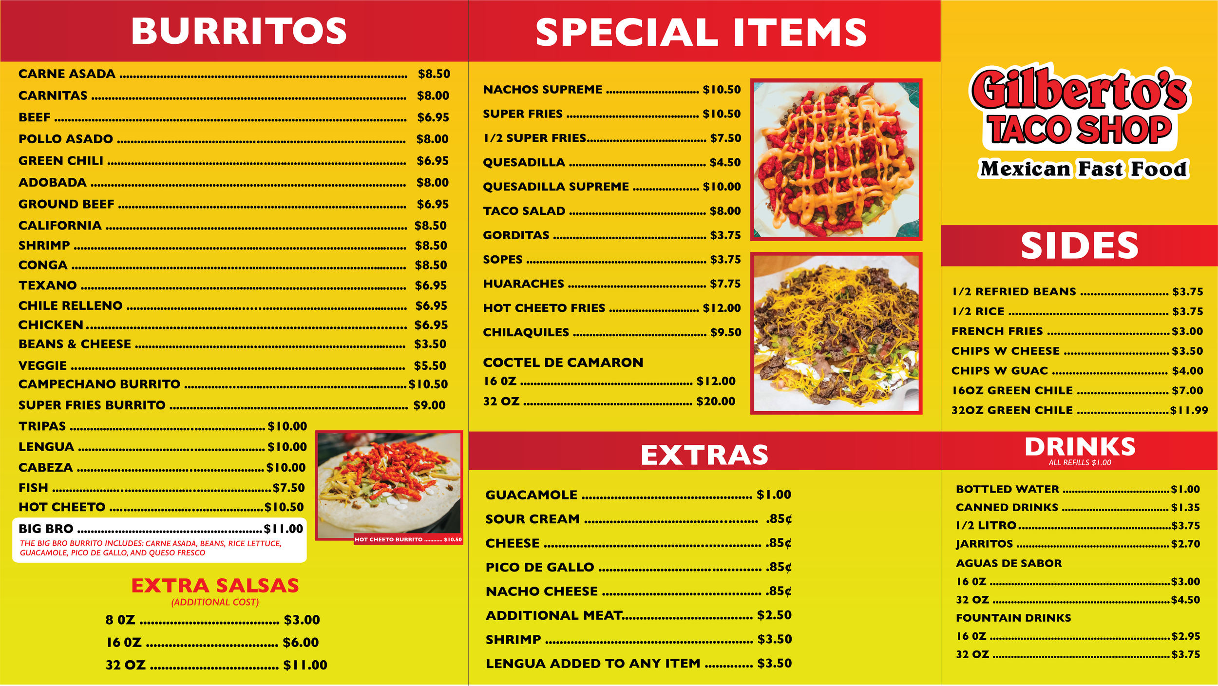 MENU — Gilbertos Taco Shop