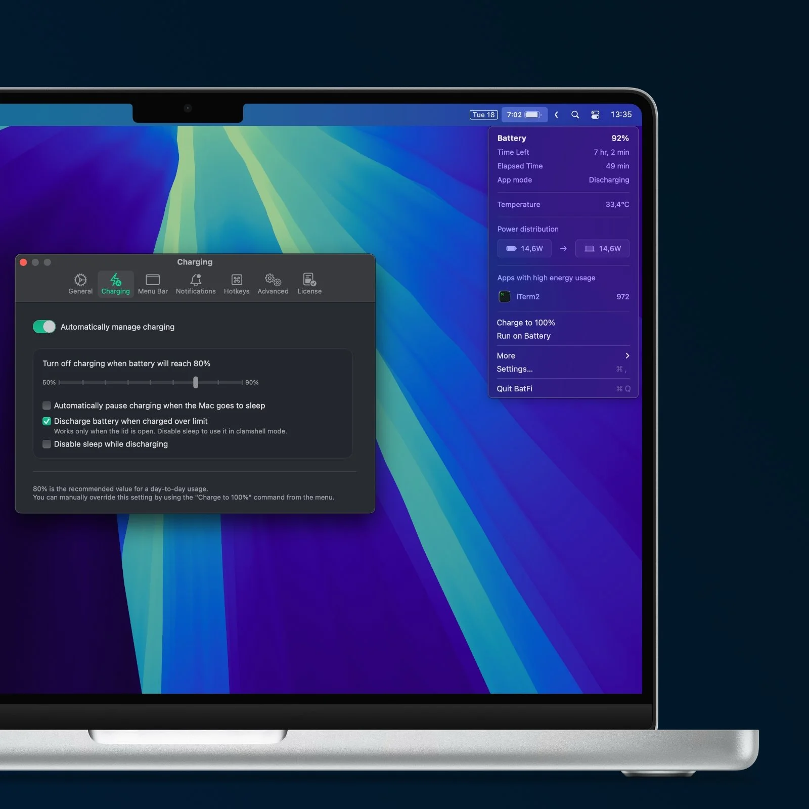 BatFi – maximize your Mac's battery lifespan — micropixels