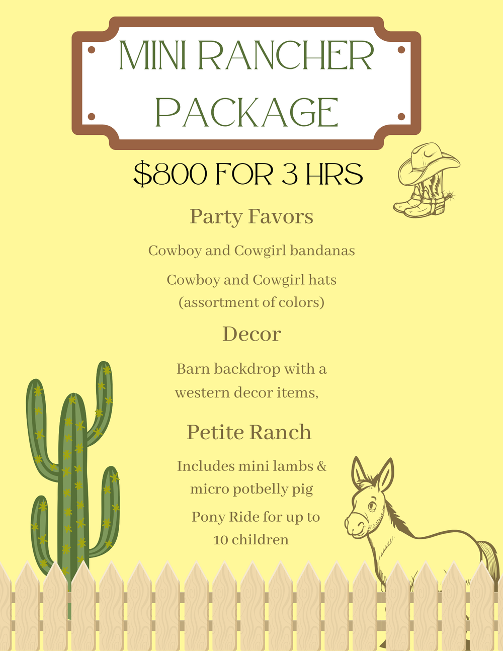 Party Packages — Happy Hooves Mobile Petite Ranch