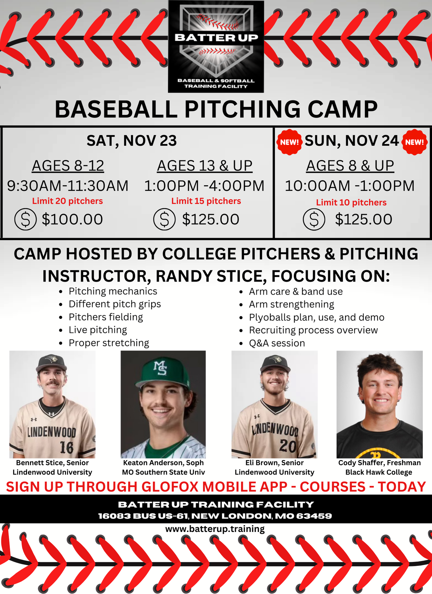 CAMPS — Batter Up Training Facility