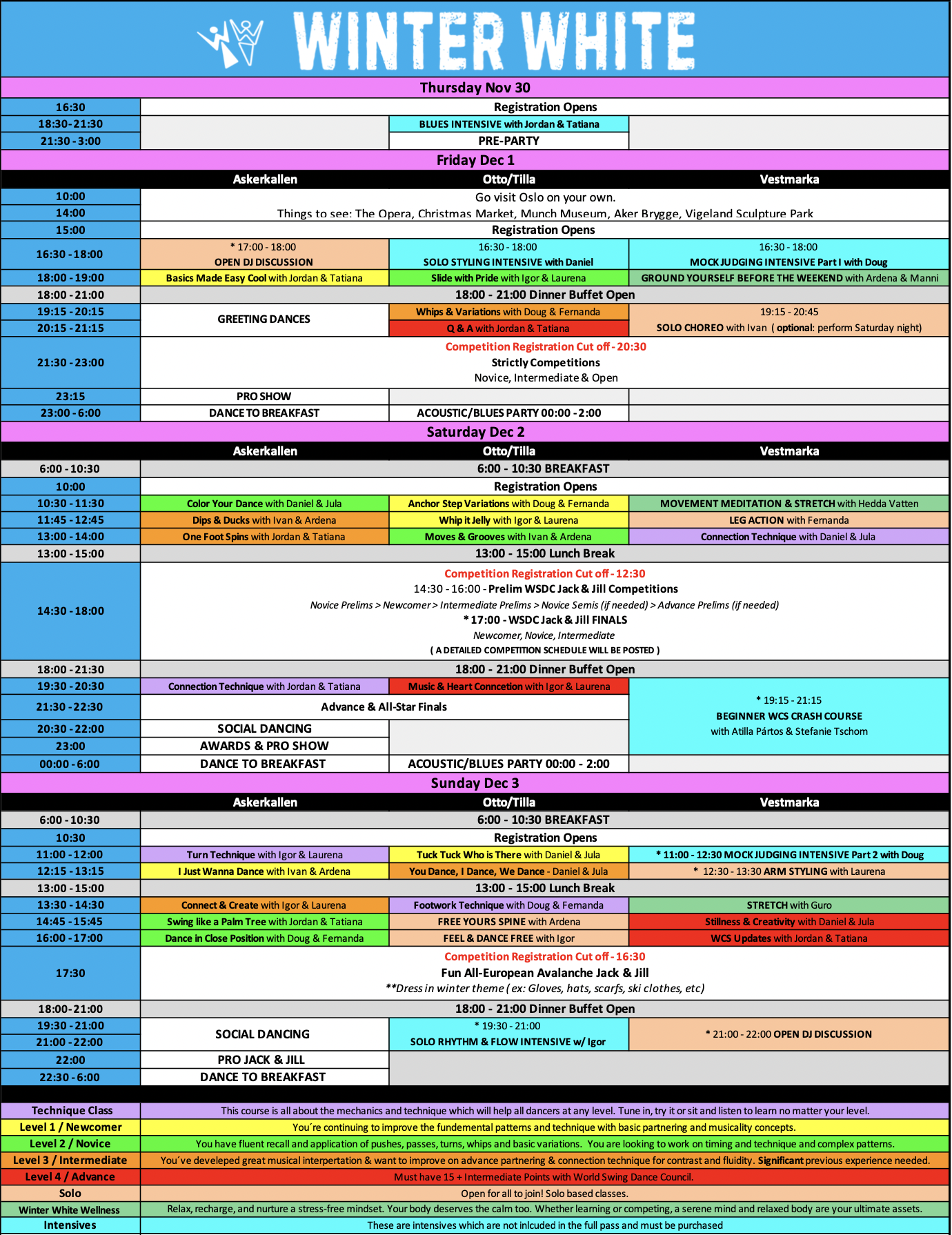 Schedule — Winter White