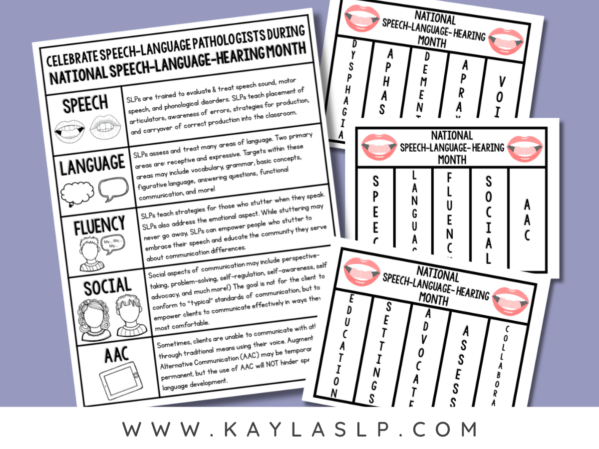 Celebrating National Speech-Language-Hearing Month (NSLHM) — Kayla SLP