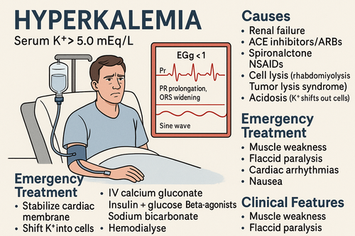 ⚡ Hyperkalemia: ECG Changes, Emergency Management & USMLE Pearls — King ...