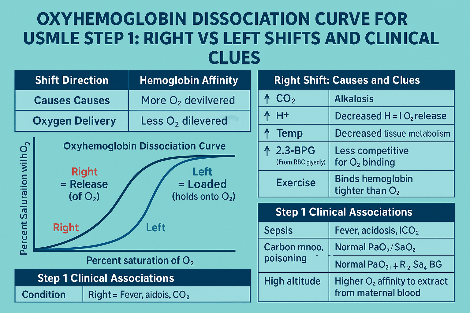 🧠 Oxyhemoglobin Dissociation Curve For Usmle Step 1 Right Vs Left