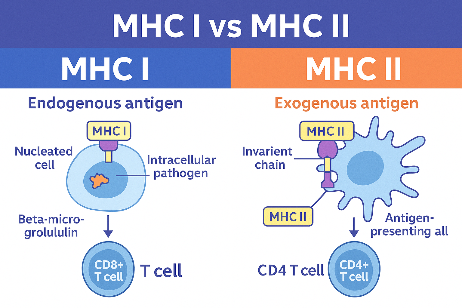 🧠 Mhc I Vs Mhc Ii For Usmle Step 1 Antigen Presentation T Cell Types And Diseases — King Of