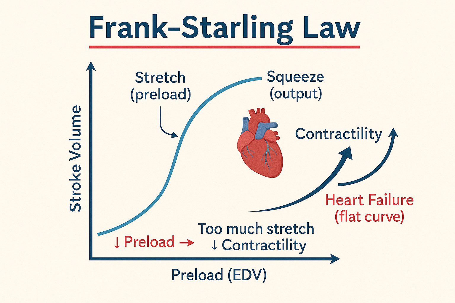 ️ Frank-Starling Law: Cardiac Output, Stretch, and Step 1 Integration — King of the Curve