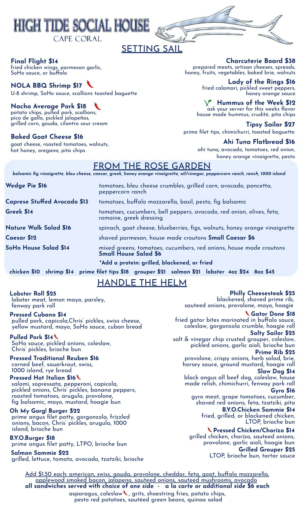 Menu — High Tide Social House