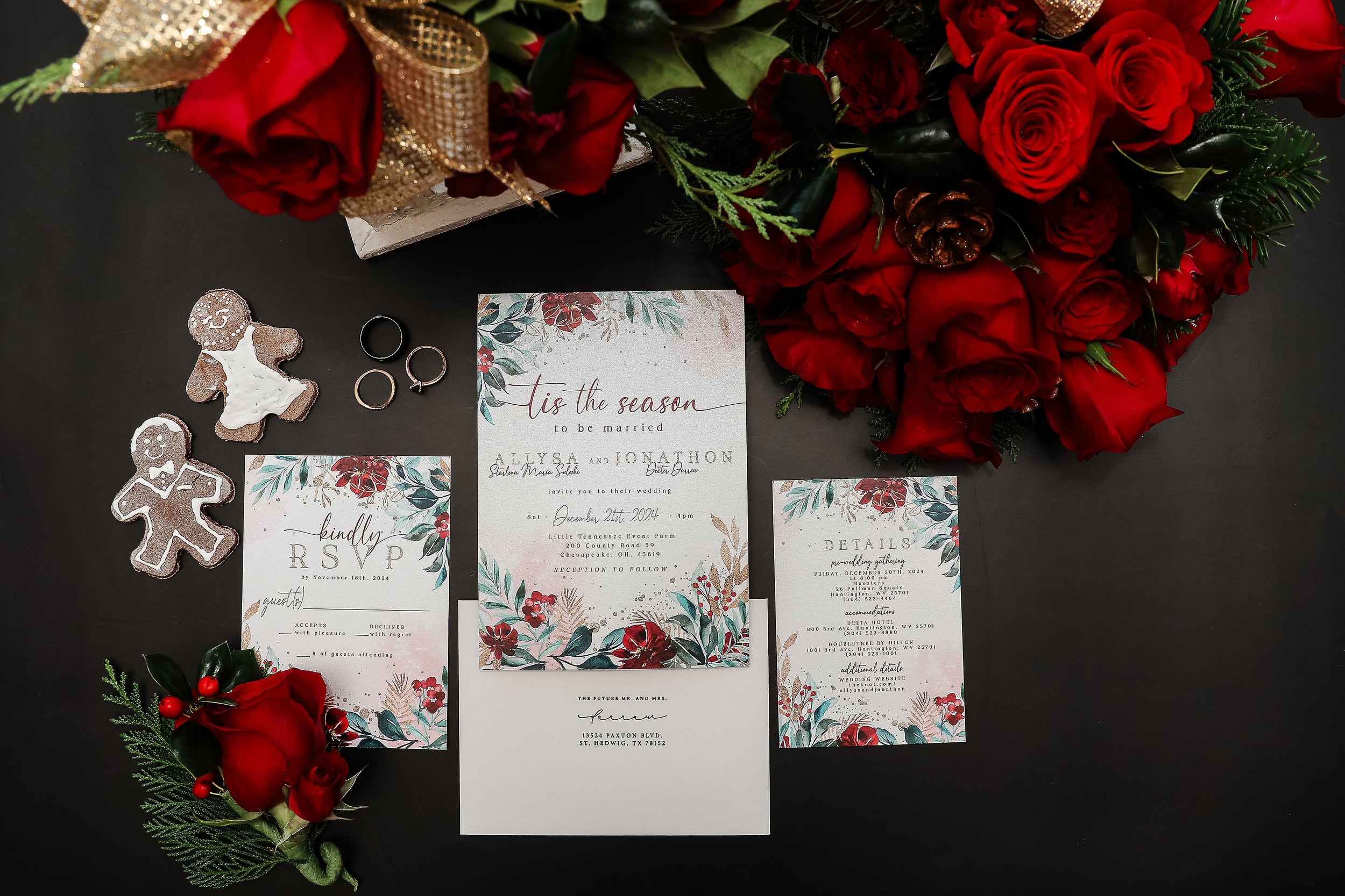 Allysa & Jonathon: A Cozy Christmas Wedding in Burgundy, Hunter & Gold ...