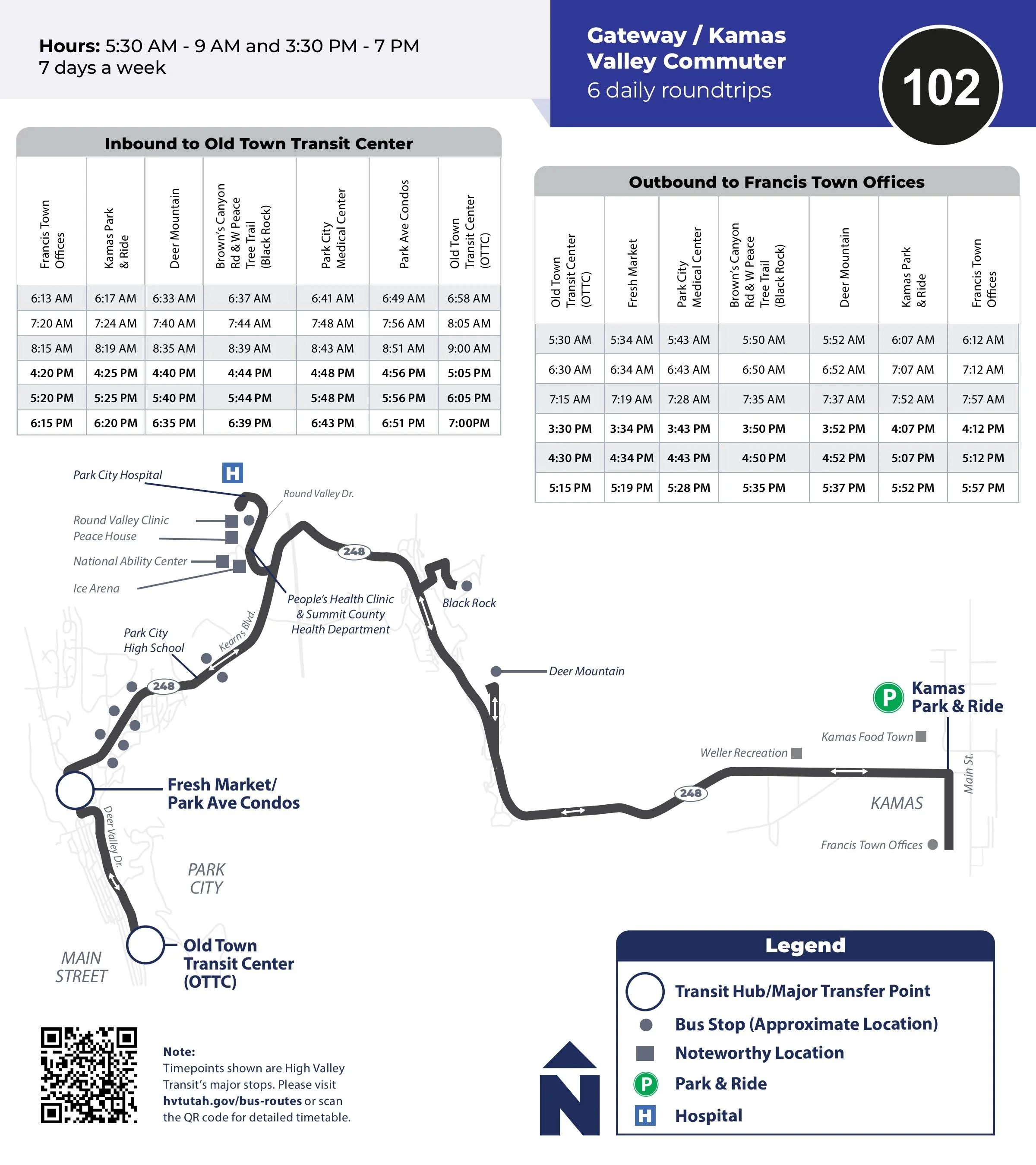 102 to Old Town Transit Center Bus Route — High Valley Transit | Free ...