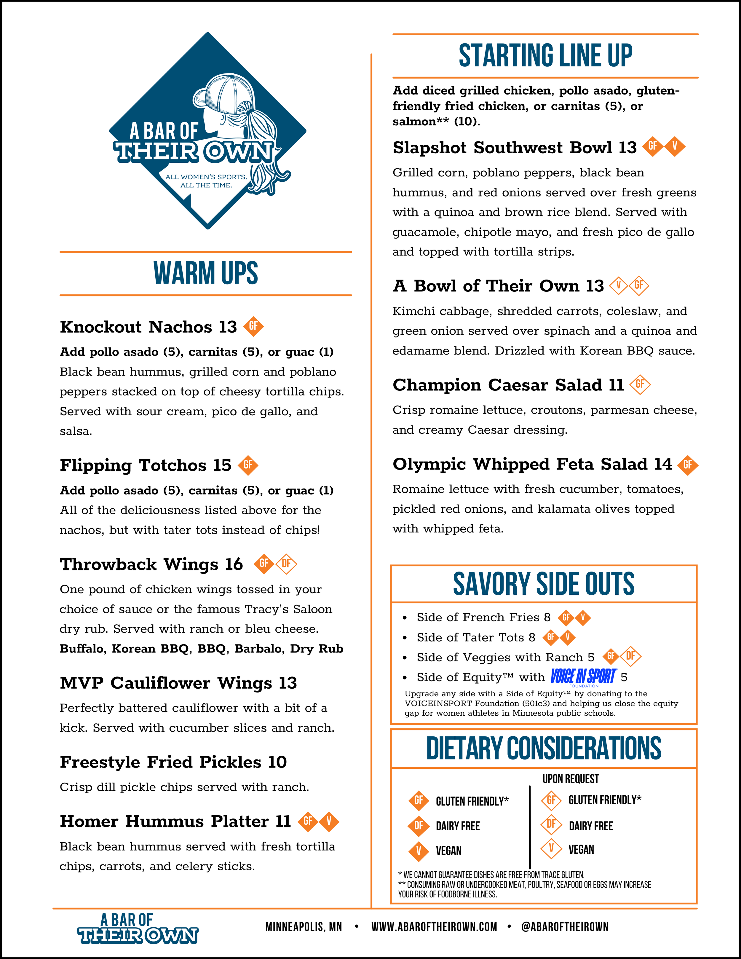 Menus — A Bar of Their Own