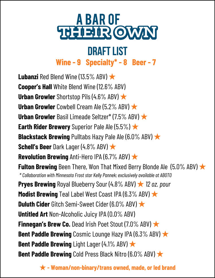 Menus — A Bar of Their Own