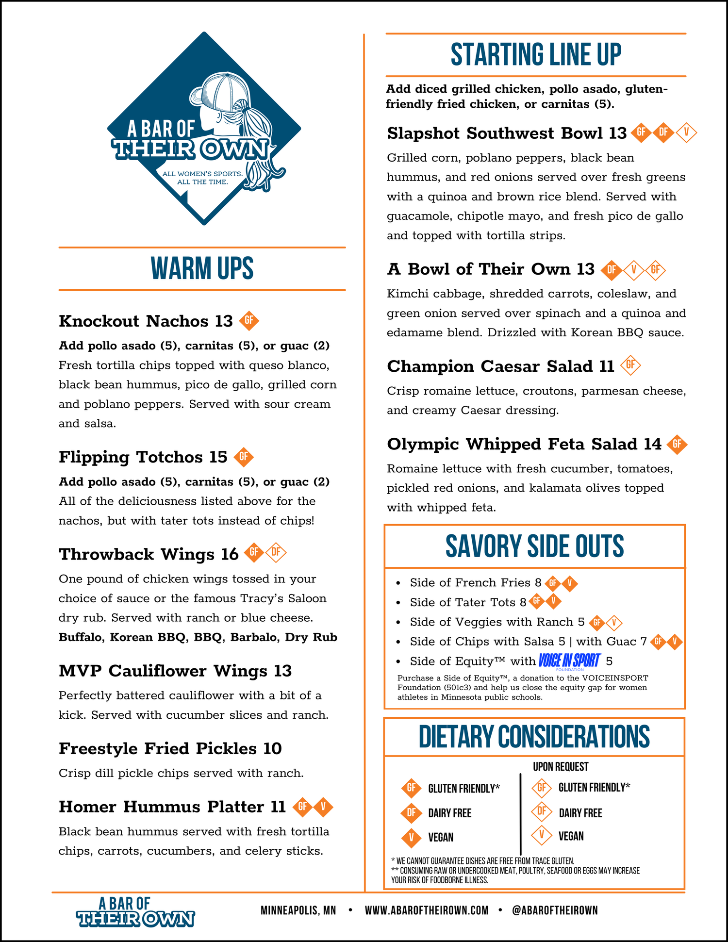 Menus — A Bar of Their Own