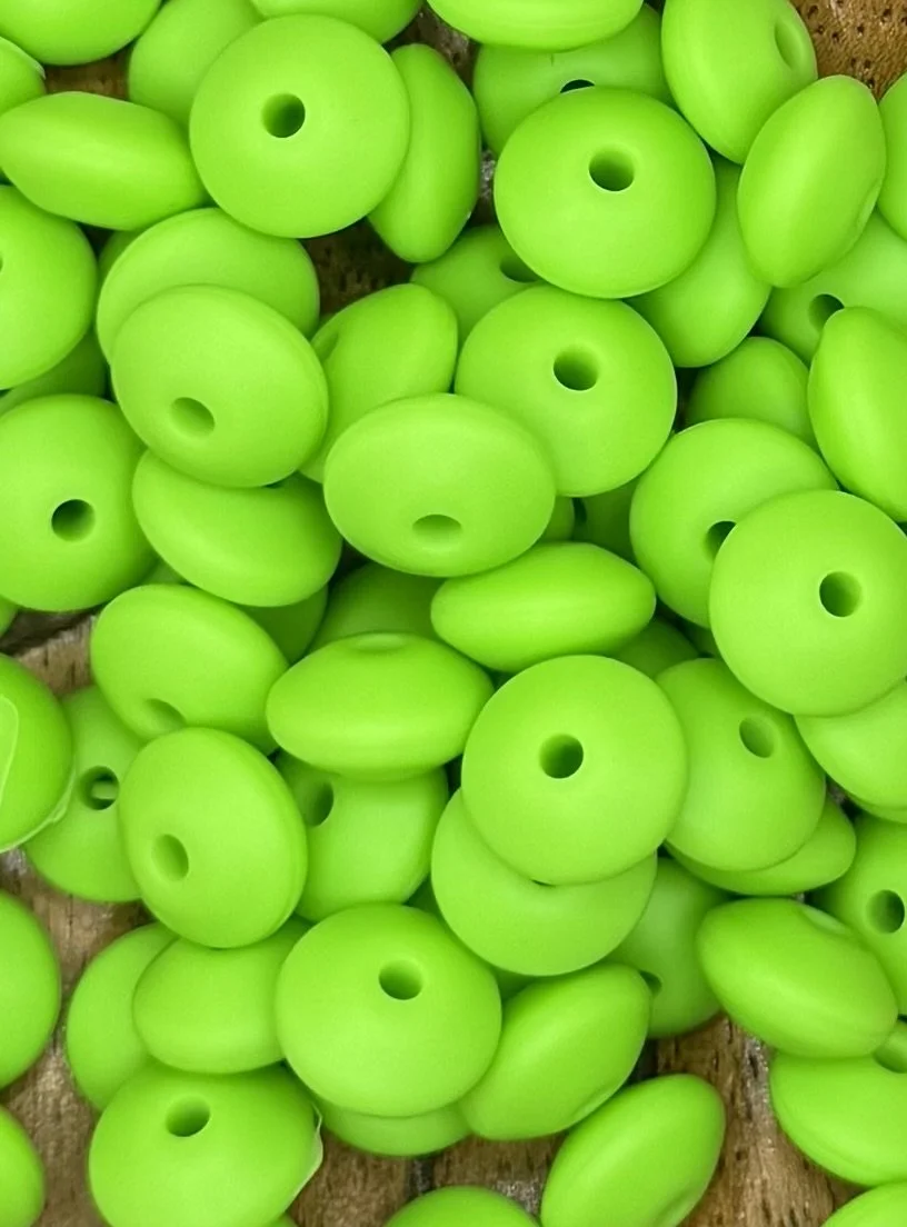 12mm Solid Color #119 Lemon Lime Lentil Bead — The Tumbleristas