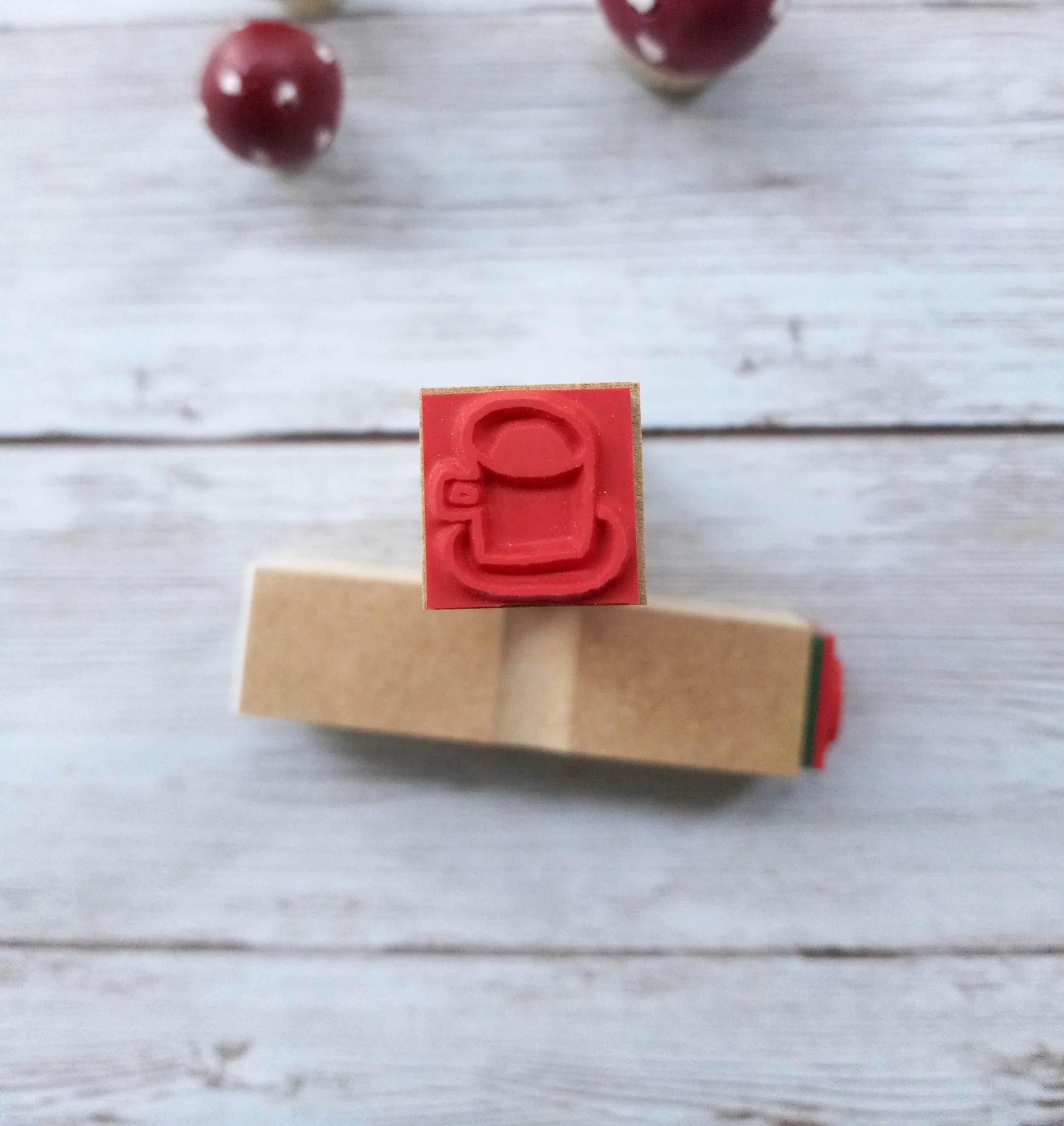 Hankodori Small Cafe Cup Rubber Stamp — The Stationery Pocket