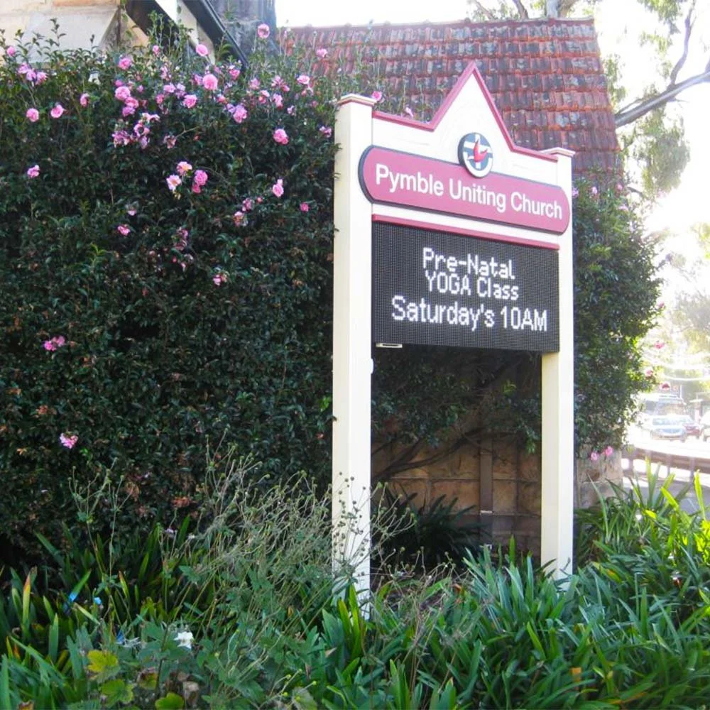 Pymble Uniting Church LED sign — Danthonia Designs