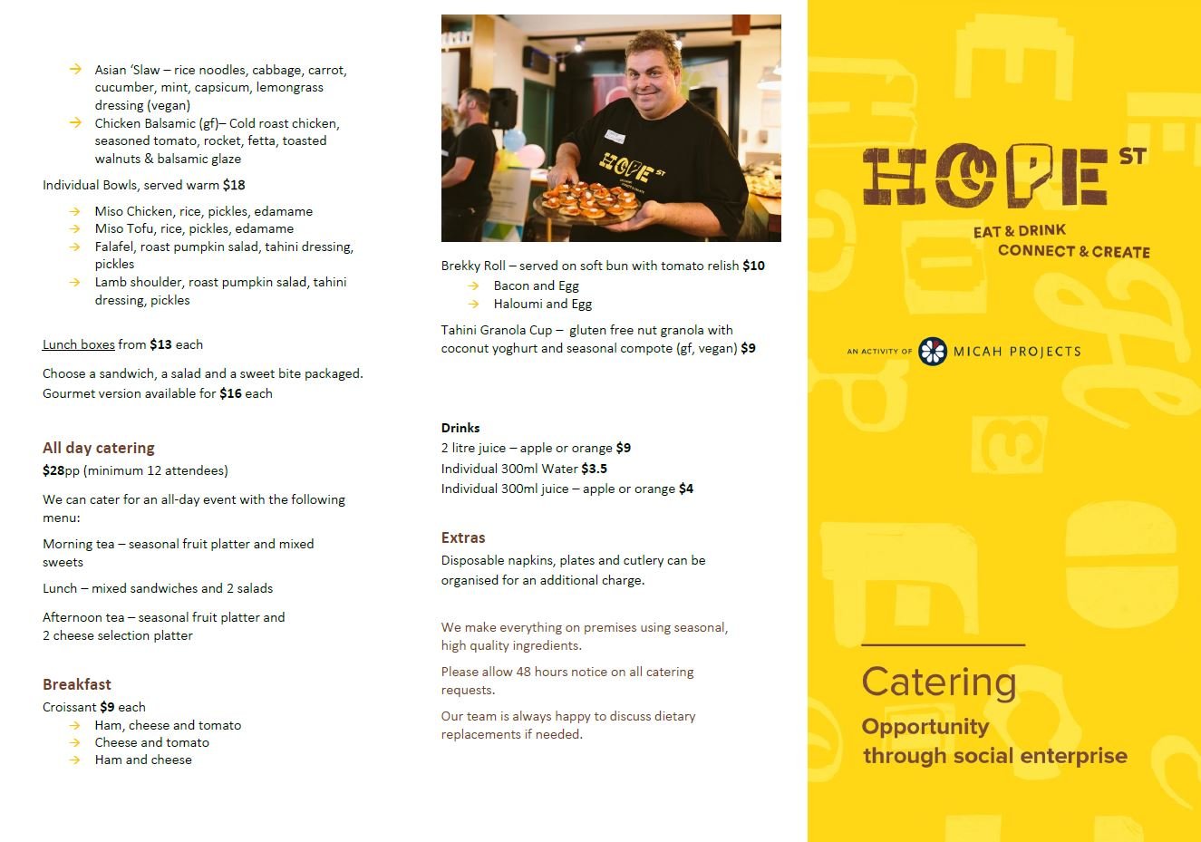 Catering PDF Menu — Hope St Cafe