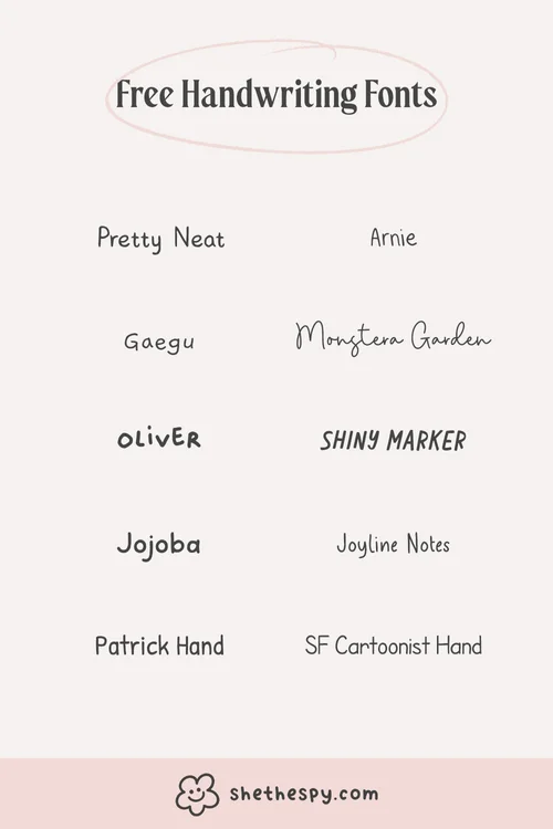 10 Best Free Handwriting Fonts — She The Spy