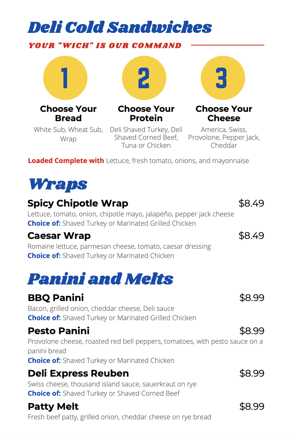 Menu | Discover Delicious Options Today — deli express