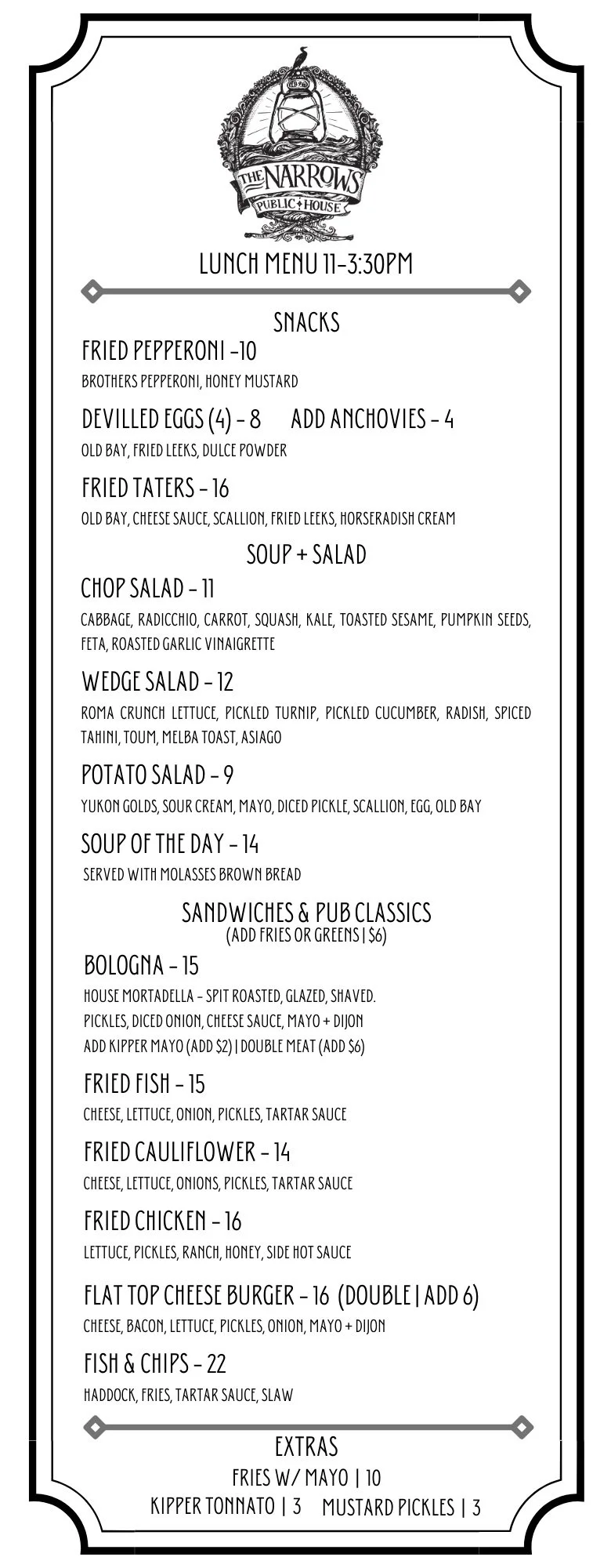 Lunch + Late Night — The Narrows Halifax Public House