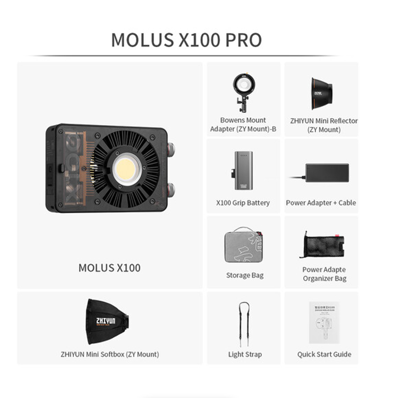 LED bicolor Zhiyun MOLUS B100 Monolight 100W — SonivisionStore