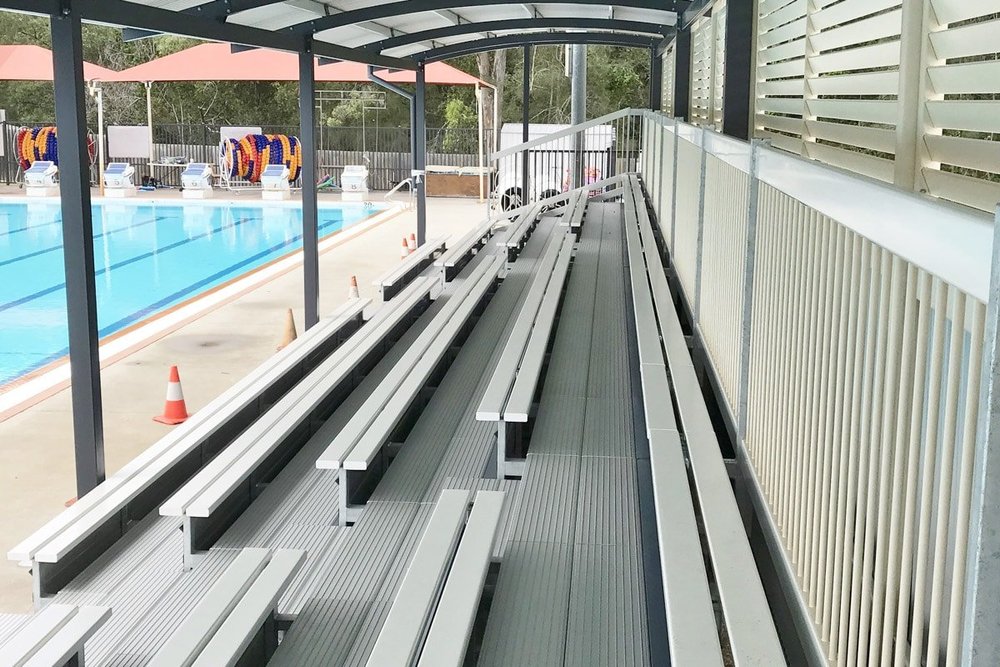 Grandstands — Steel Post and Rail